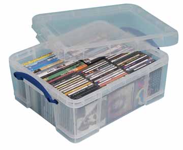 Really Useful Boxes CD/DVD-opbergdoos transparant 18 L - Voor 93 CD's ...