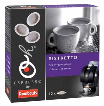 Rombouts 1,2,3 Espresso® koffiepads 'Ristretto' - Doosje van 12 pads ...